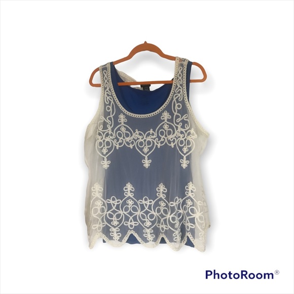 torrid | Tops | Beautiful Detailed Sheer Lace Appliqu Topblouse Overlay ...